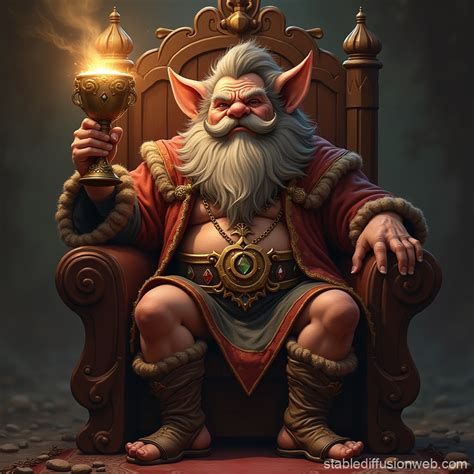 Fat Fantasy Gnoll On A Throne Stable Diffusion Online