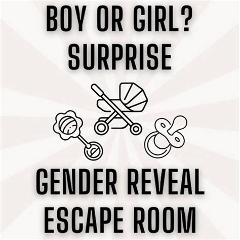 gender reveal surprise escape room game etsy