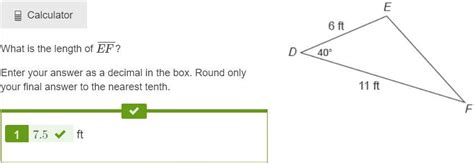 What Is The Length Of Ef¯¯¯¯¯ Enter Your Answer As A Decimal In The