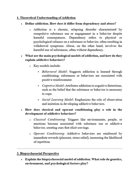 Understanding Psychological Models Of Addiction Pdf Substance