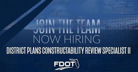 Fdot Is Seeking A Plans Constructability Review Specialist At Our