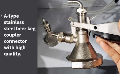 A Type Keg Coupler For Beer Stainless Steel Beer Keg Dispenser Connector Dispensing