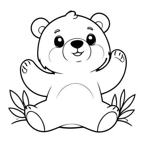 Premium Vector Cute Bear Colouring Book Cover Design