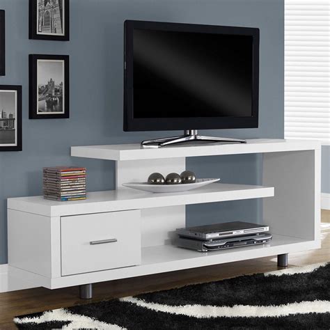 White Modern Tv Stand Fits Up To 60 Inch Flat Screen Tv White Tv