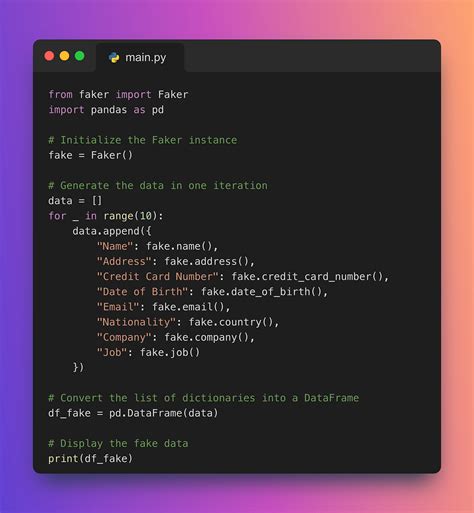 Generate Realistic Synthetic Data Using Pythons Faker Library By