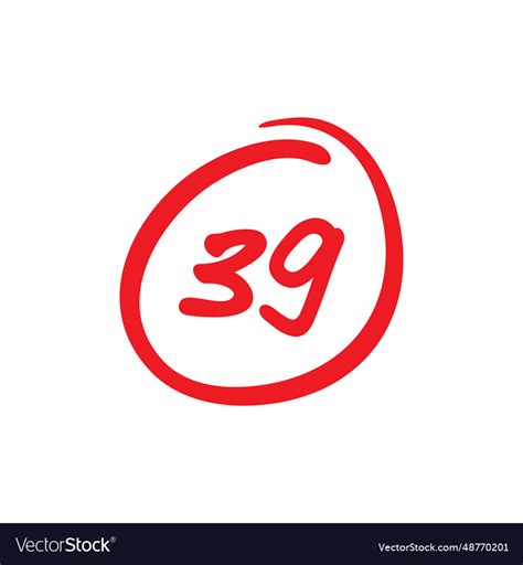 39 Points Test Score Thirty Nine Mark Royalty Free Vector