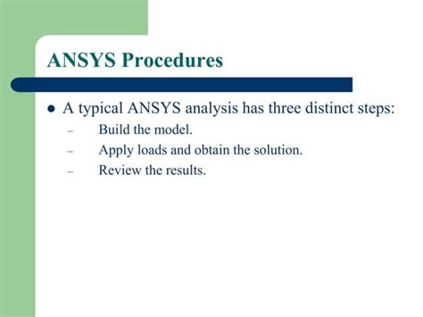 Ansys Intro Numerical Analysis Using Ansys Ppt