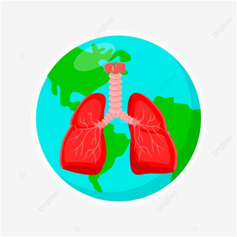 Earth And Lungs Sticker Image For World Tuberculosis Day Earth Clipart
