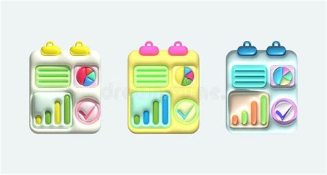 Illustration 3d Data Plan Workflow Graph And Business Goals That Must Be Achieved Stock