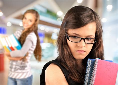 Premium Photo Bullying Teenager Concept Sad Lonely Girl And Lauphing