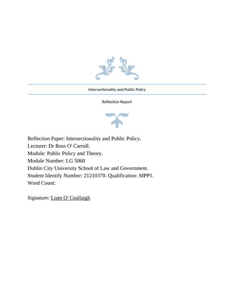 Pdf Intersectionality And Public Policy Reflection Report