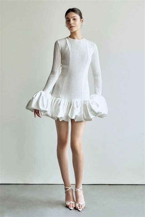 White Flare Skirt Outfit Ideas Chic Dresses With Voluminous Mini