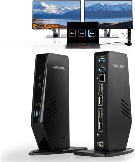 Wavlink Usb 3 0 And Usb C Dual 4k Display Laptop Docking Station With 65w Laptop Charging For