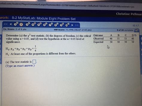 Solved Determine A The X2 Test Statistic B The Degrees