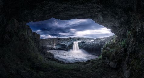 Waterfall View From Cave Wallpaper Hd Nature 4k Wallpapers Images And Background Wallpapers Den