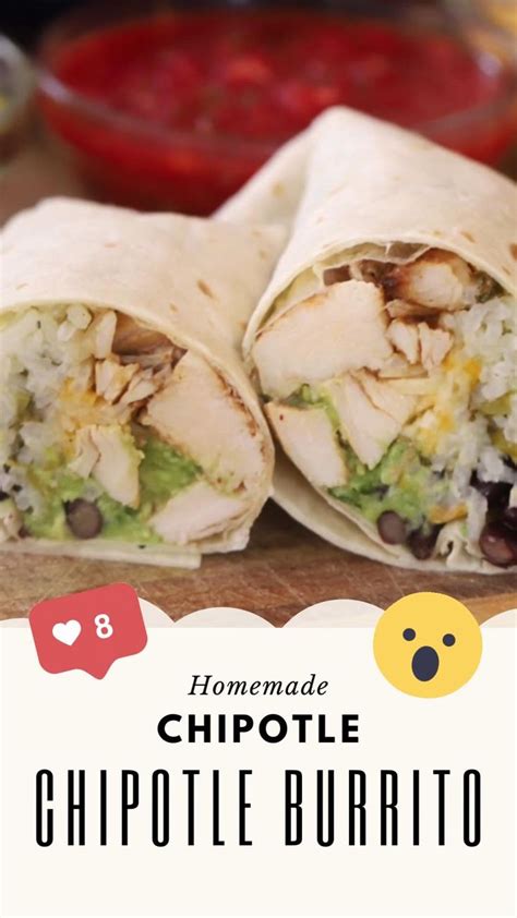 Homemade Chipotle Chicken Burritoes Mexican Food Recipes Chipotle
