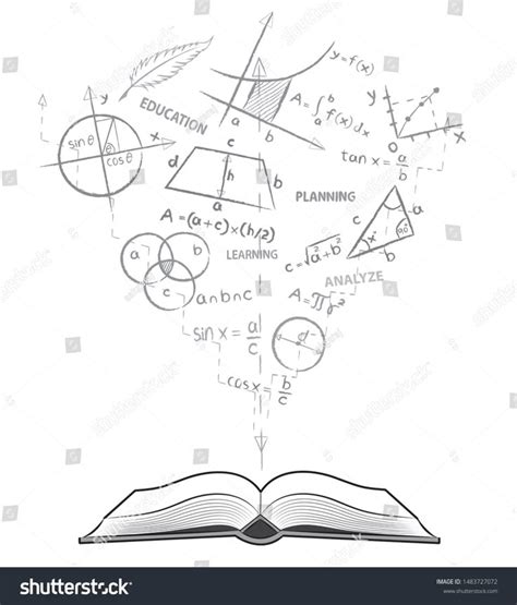 Open Book Mathematical Formulas Theme Maths Stock Vector Royalty Free 1483727072
