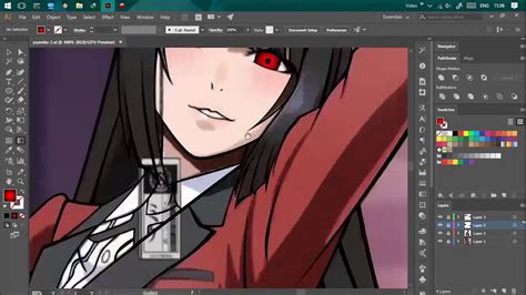 Create Anime Kakegurui Vector In Adobe Illustrator Mouse User Youtube