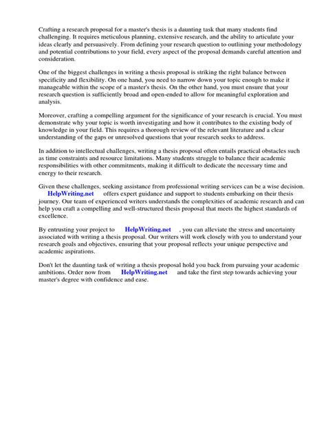 Research Proposal For Master Thesis Pdf Thesis Sampling Statistics