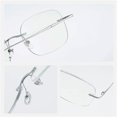 Elklook Liora Ultra Light Metal Rectangle Rimless Glasses For Women