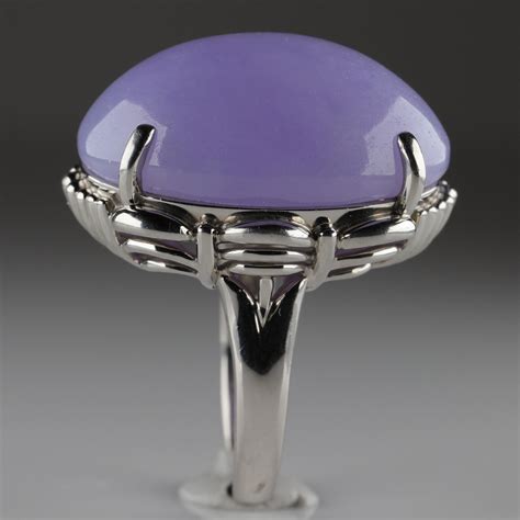 Lavender Jade Ring In Platinum Certified Untreated Rare At 1stdibs