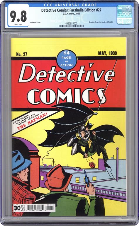 Detective Comics 1937 1st Series Facsimile Edition 27 Cgc 98