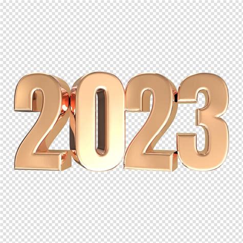 premium psd number 2023 new year 3d render