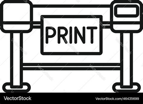 Plotter Print Icon Outline Printer Machine Vector Image