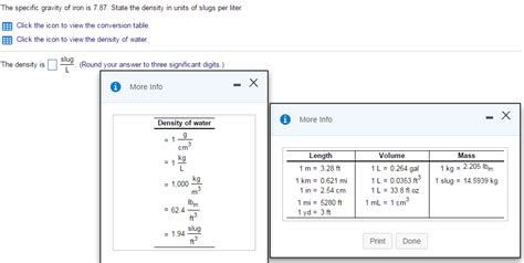 Solved The Specific Gravity Of Iron Is 787 State The