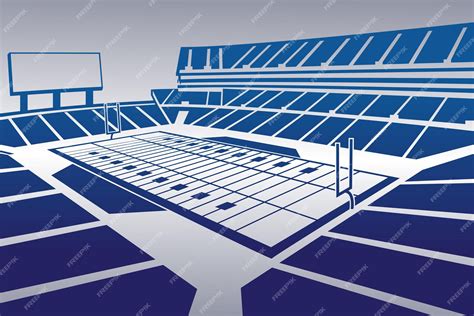 American Football Field Arena Stadium Luxury Blue Gradient Silhouette