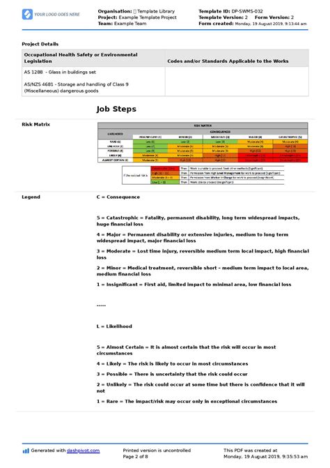 Glazing Safe Work Method Statement Free And Editable Swms