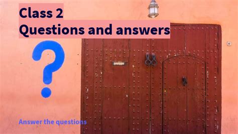 Class 2 Questions And Answers Genially