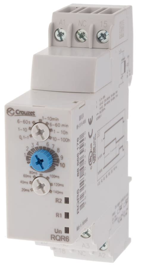 88866176 Crouzet Crouzet Din Rail Mount Timer Relay 230 → 240v Ac 2 Contact 0 1 S → 100h