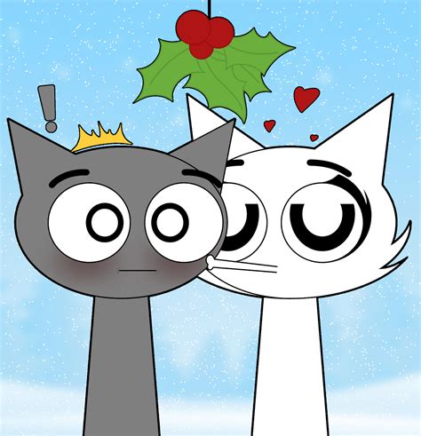 Sprunki Gray X Wenda Christmas Kiss By Sarahannisa On Deviantart