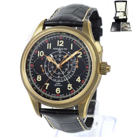 New Montblanc 1858 Split Seconds Chronograph 119910 44mm Bronze Black
