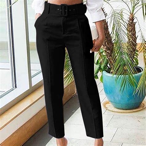 Selone Womens Business Casual Dress Pants Mid Waisted Drawstring