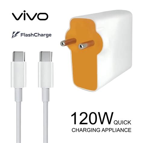 Vivo Original 120w Flash Charge Type C Power Adapter With Cable Compat