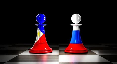 Premium Photo Philippines And Russia Relations Chess Pawns With