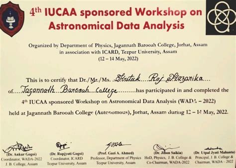 Hritick Raj Hazarika On Linkedin 3 Days Workshop On Astronomical Data Analysis Organized By Iucaa