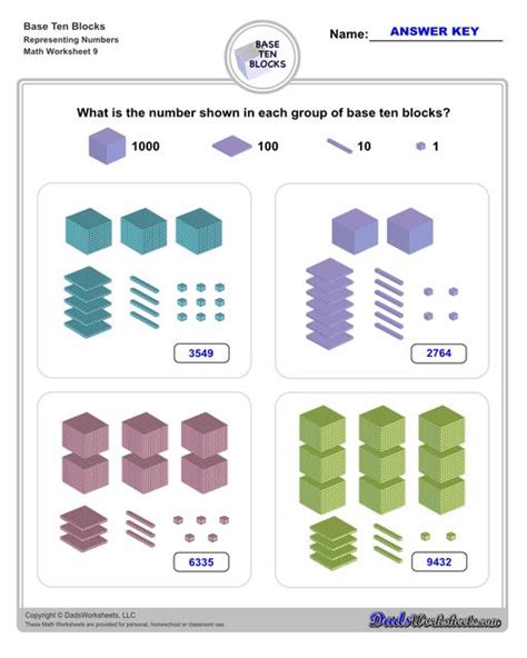 Free Base Ten Blocks Math Worksheets Base Ten Blocks Worksheets