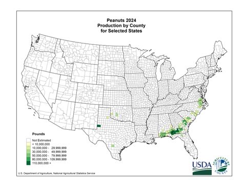 Peanuts Production Per Harvested Acre By County