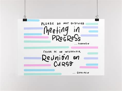 Free Bilingual Meeting In Progress Sign Fluentinplaytherapy