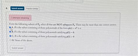 solved from the following subsets of p4 ﻿select all that
