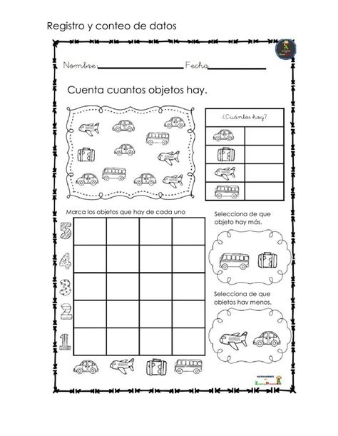 Conteo Y Registro De Datos Worksheet Tablas De Datos Datos