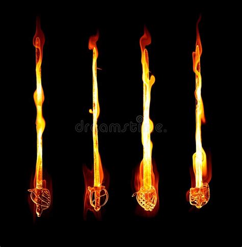 Flaming Fiery Swords Stock Image Image Of Fiery Flames 9786269