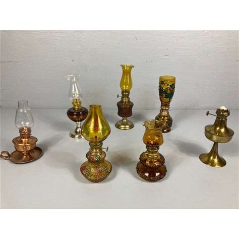Amber And Brass Mini Kerosene Lanterns