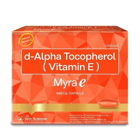 Myra E Myra E Vitamin E 400 Iu Sold Per Piece Watsons Philippines