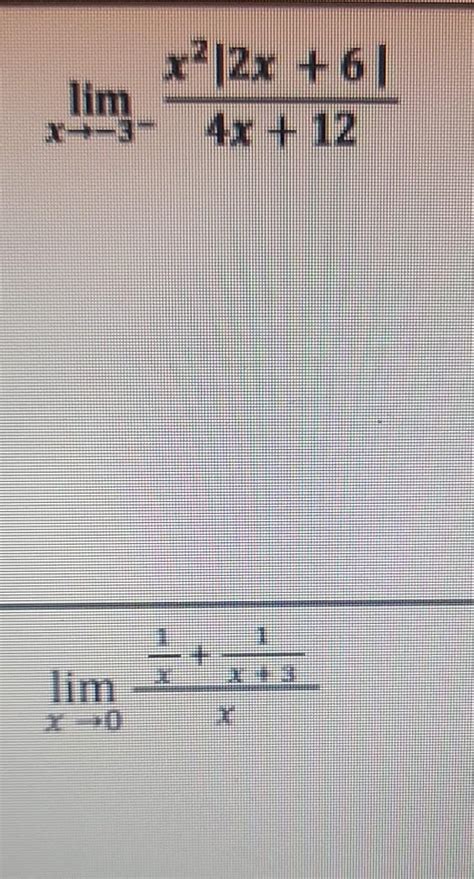 solved find each of the following limits analytically show