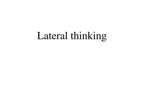 Ppt Lateral Thinking Powerpoint Presentation Free Download Id5631617