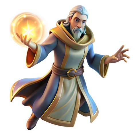 Wise Wizard With Glowing Orb Fantasy Art 56097421 Png